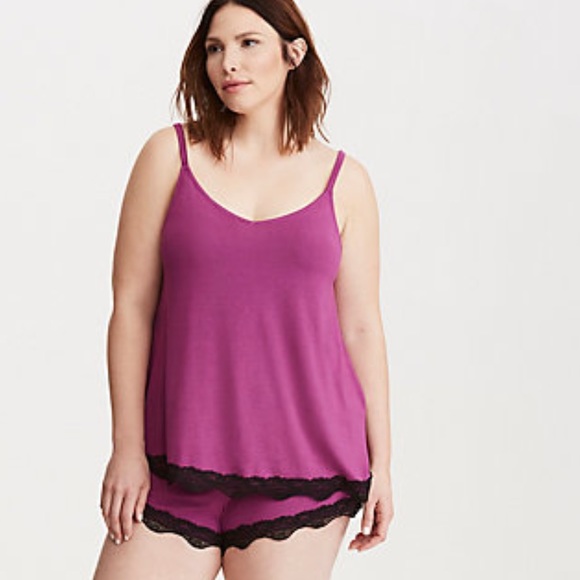 torrid | Intimates & Sleepwear | Torrid Purple And Black Lace Sleep ...