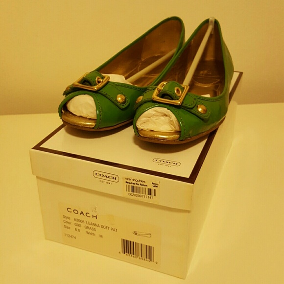 Coach | Shoes | Coach Peep Toe Flats | Poshmark