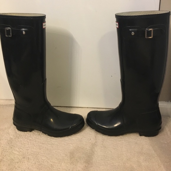 Hunter | Shoes | Hunter High Gloss Boot In Black | Poshmark