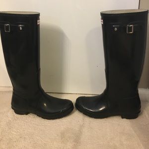 Hunter | Shoes | Hunter High Gloss Boot In Black | Poshmark