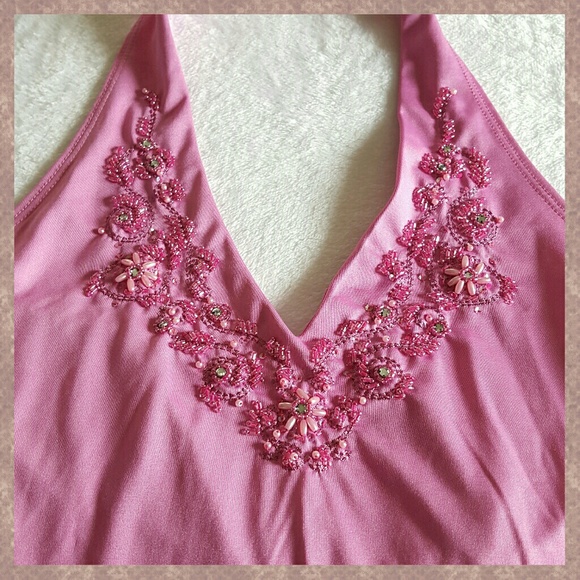 Apostrophe | Tops | Apostrophe Purple Sequined Halter Top Petite | Poshmark