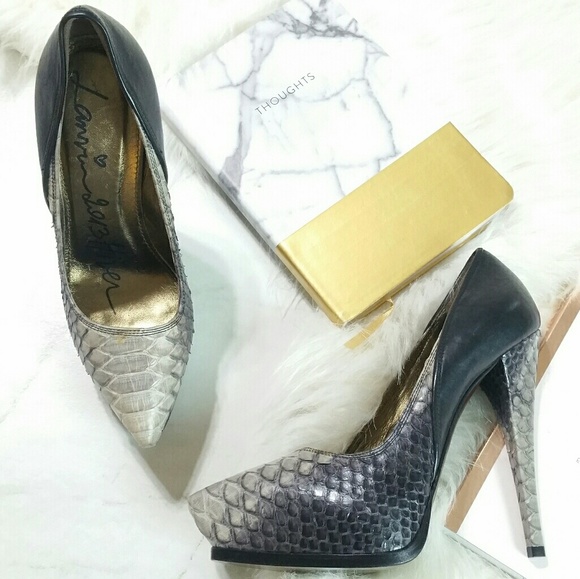 Lanvin | Shoes | Lanvin Black Gray Python Platform Pump | Poshmark