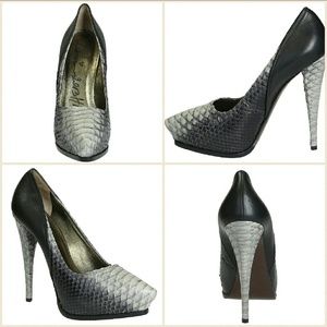 Lanvin | Shoes | Lanvin Black Gray Python Platform Pump | Poshmark