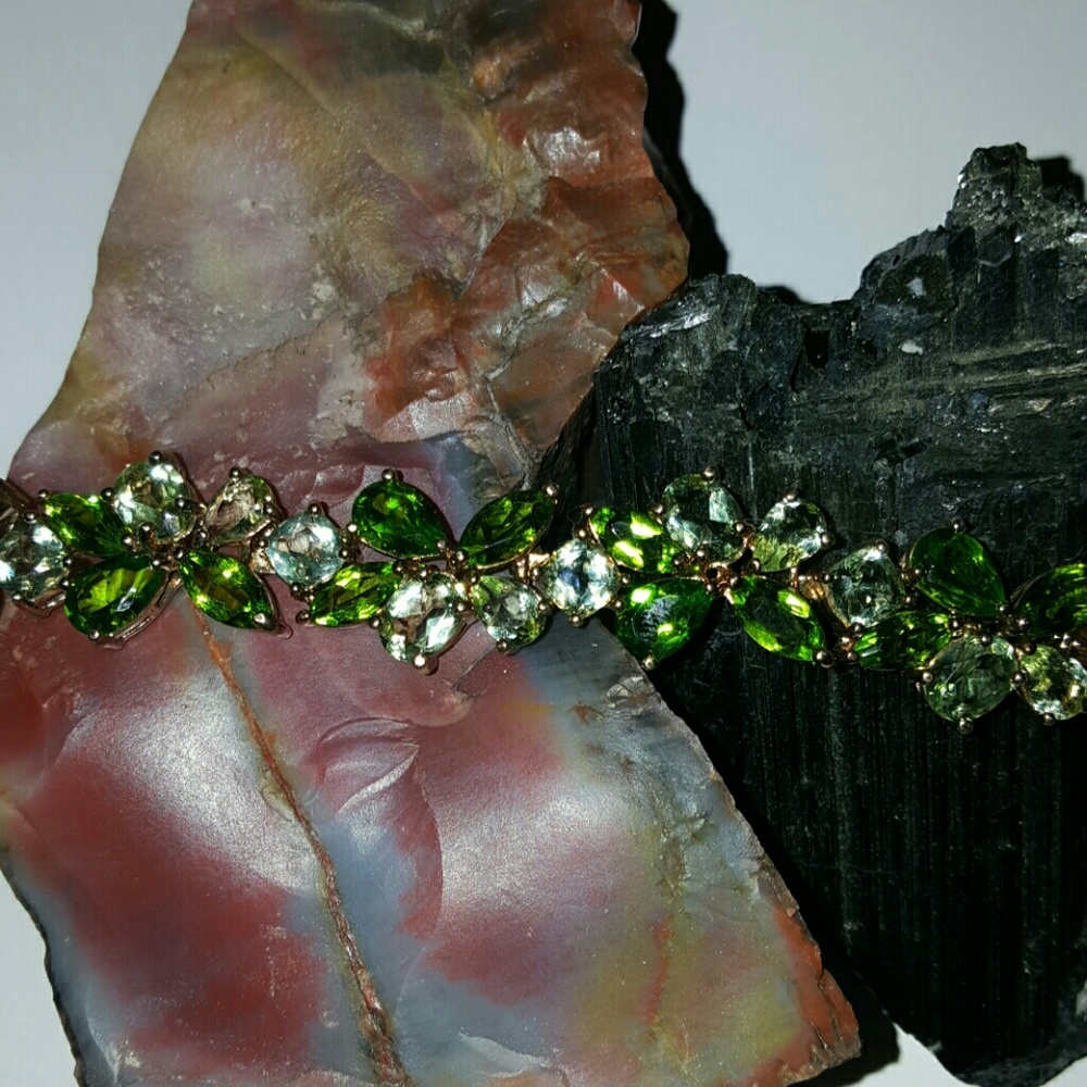 Suzanne Somers Beautiful Cz Peridot Colors Vermeil 92… - Gem