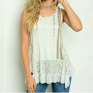 Tops | Tan Tie Dye Tunic Tank | Poshmark