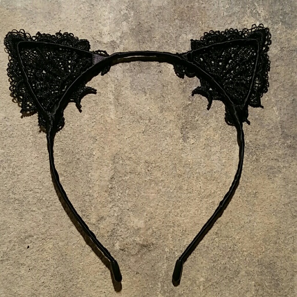 Accessories | New Black Lace Kitty Cat Ears Headband Cute Purr | Poshmark