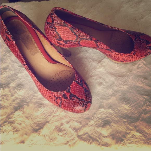 Nurture by Lamaze | Shoes | Red Faux Snake Skin Heels | Poshmark