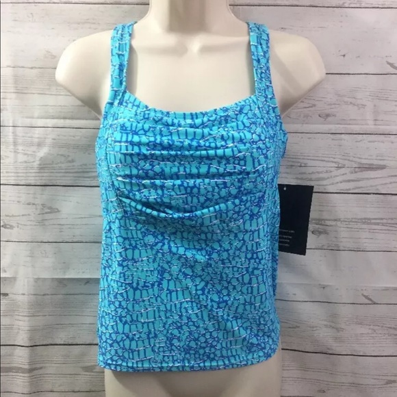 Mazu | Swim | Mazu Swim Size 8 Tankini Top Blue Animal Print | Poshmark