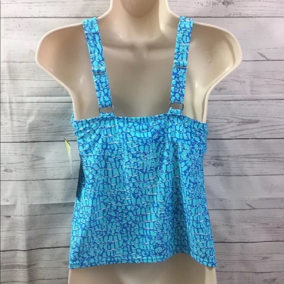 Mazu | Swim | Mazu Swim Size 8 Tankini Top Blue Animal Print | Poshmark