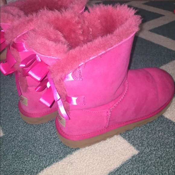 UGG | Shoes | Pink Bailey Bow Uggs | Poshmark