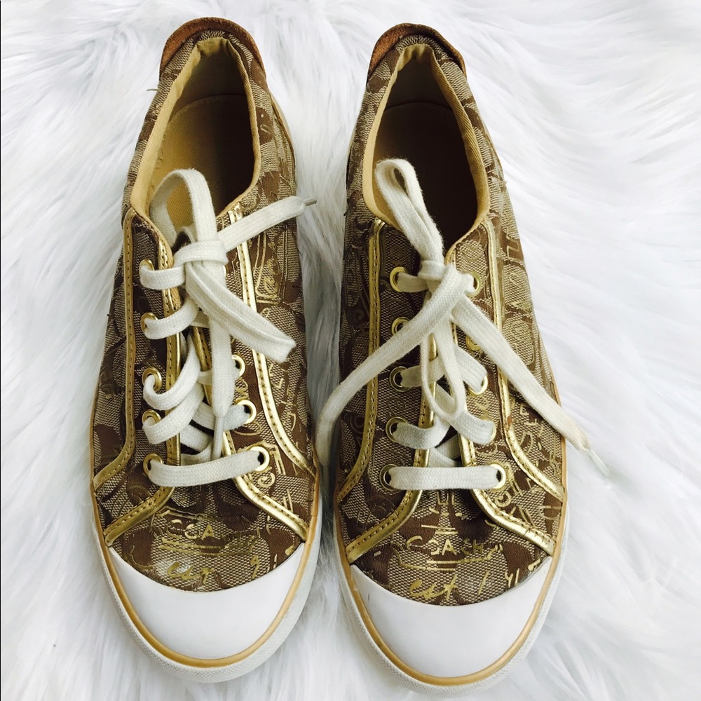 Coach "Barrett" Metallic Gold Sneaker - Gem