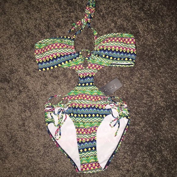 Swim | Multi Color Cut Out Monokini Swimsuit | Poshmark
