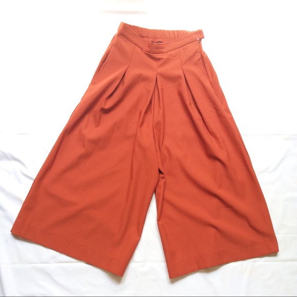 Pants & Jumpsuits | Burnt Orange Culottes Pants Wide Leg Pants | Poshmark