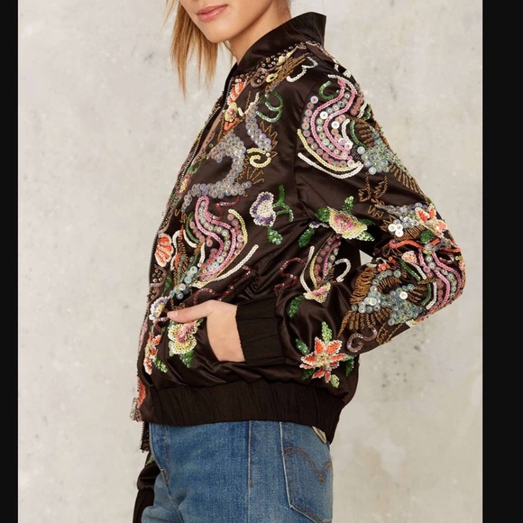 Nasty Gal | Jackets & Coats | Ocposh3 Tina Embellished Bomber Jacket | Poshmark