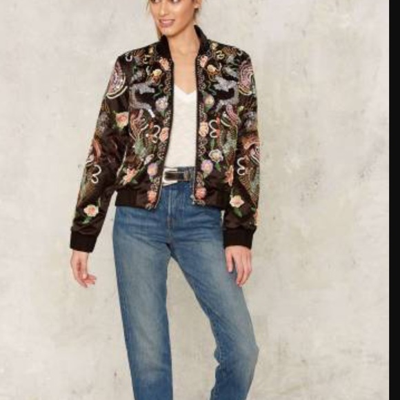 Nasty Gal | Jackets & Coats | Ocposh3 Tina Embellished Bomber Jacket | Poshmark