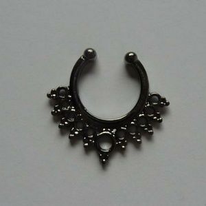 Jewelry | New Black Fake Septum Ring Black Fake Nose Ring | Poshmark