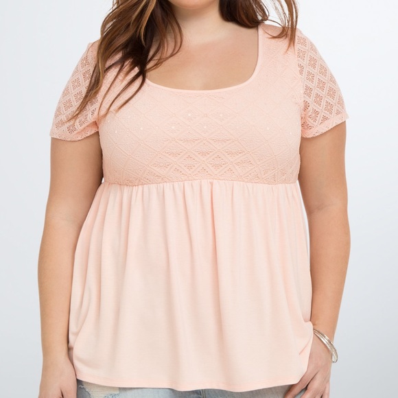 torrid | Tops | Nwt Torrid Lace Bodice Babydoll Top | Poshmark