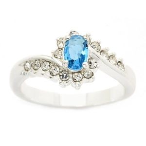 Jewelry | Sparkle Allure Blue Crystal Cocktail Ring | Poshmark