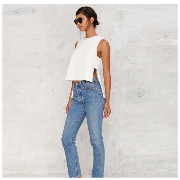 Tops | White High Low Split Tail Top | Poshmark