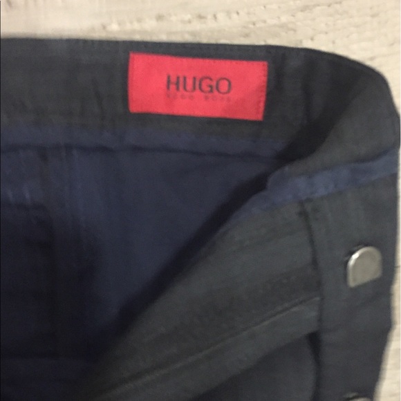 Hugo Boss | Pants | Hugo Boss Red Label Gray Blue Stripe Trousers 3r ...