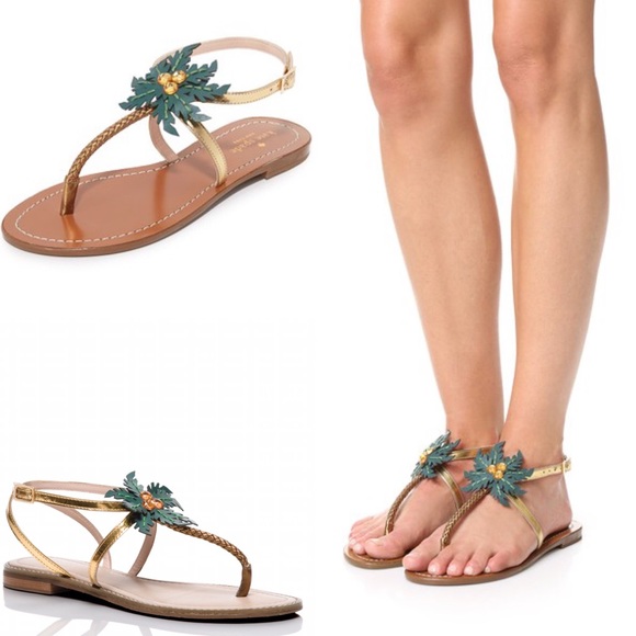 kate spade | Shoes | Kate Spade Solana Palm Tree Flat Thong Sandal ...
