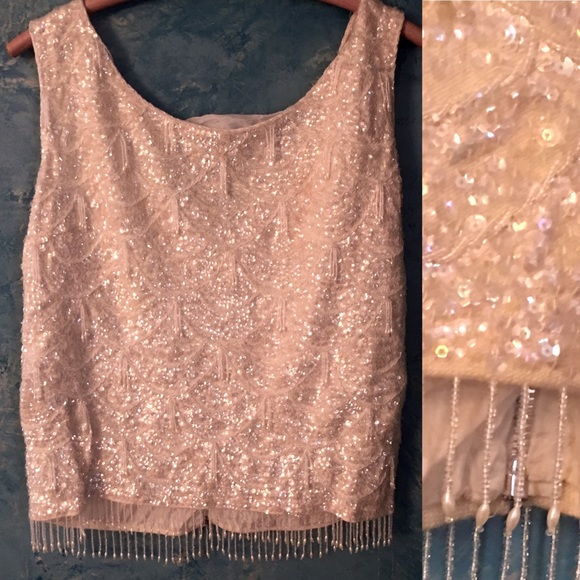Vintage | Tops | Vintage Sequin Beaded Tank Top | Poshmark