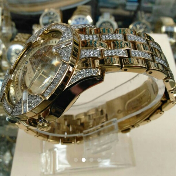 Accessories | 14k Gold Stainless Steel Automatic Elgin Watch | Poshmark