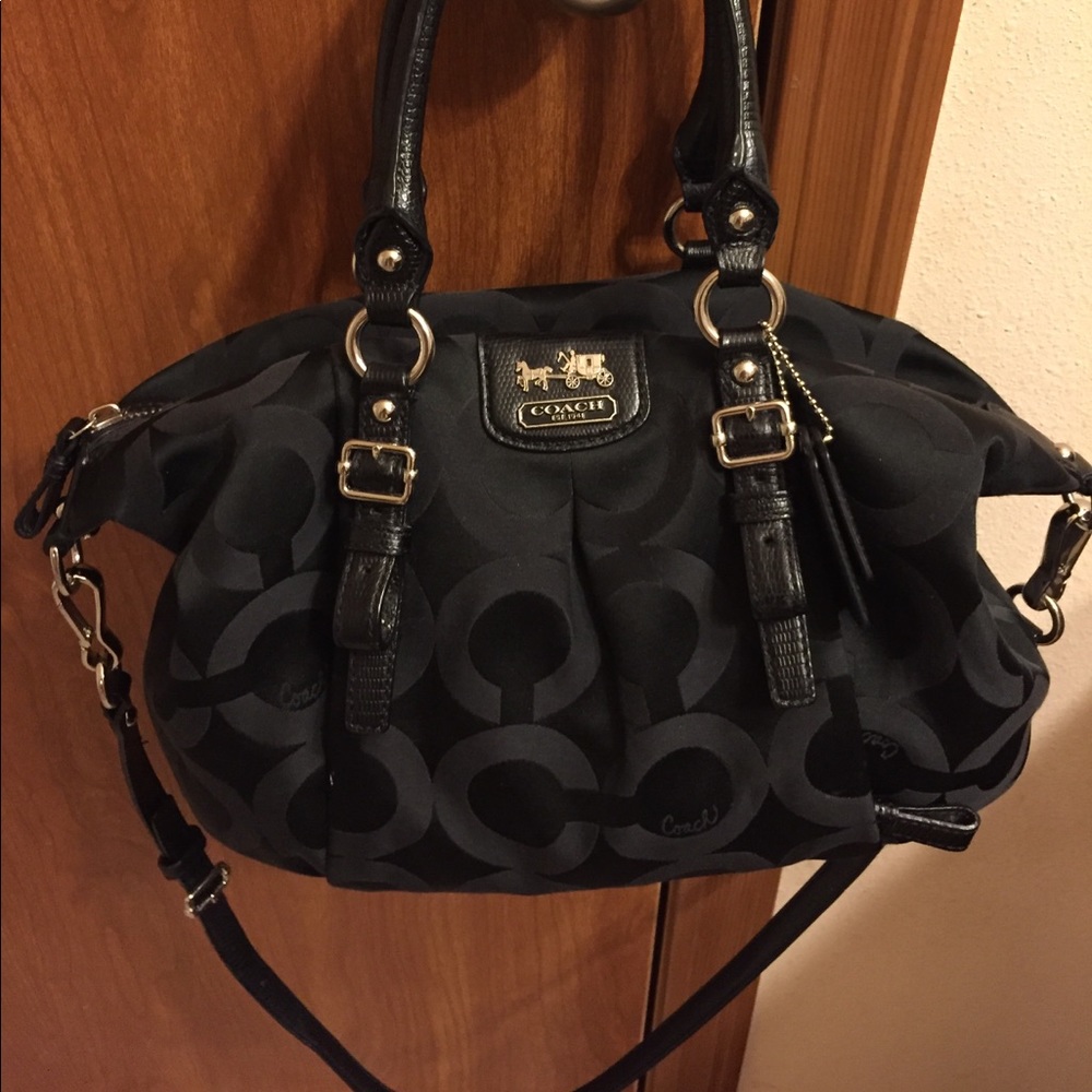 Coach Maddison Black Satchel W/ Silver Hardware - Gem