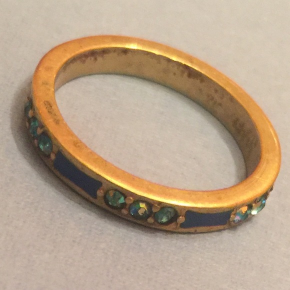 Vintage | Jewelry | Vintage Blue Enamel Crystal Stone Ring | Poshmark