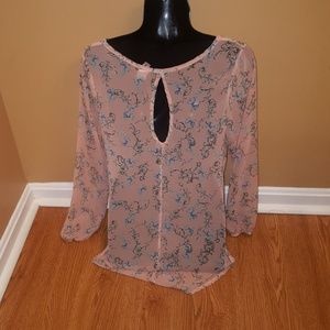 Tops | Cute Sheer Open Front Keyhole Blouse | Poshmark