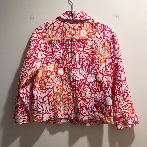 Appleseed's | Jackets & Coats | Orange Pink Lightweight Floral Cotton ...