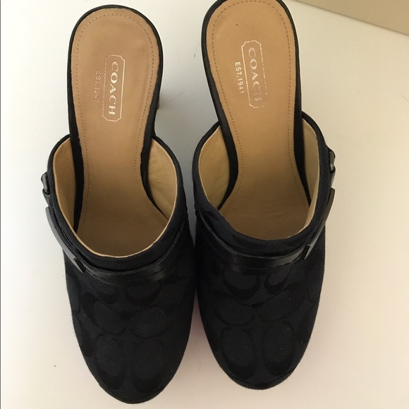 Coach | Shoes | All Black Out Studded Coach Mulesclogs | Poshmark