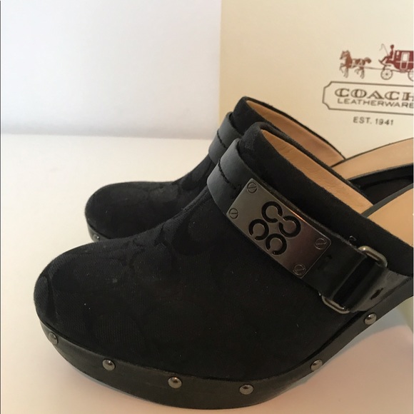 Coach | Shoes | All Black Out Studded Coach Mulesclogs | Poshmark
