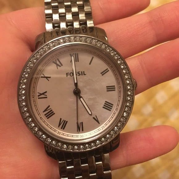 Fossil | Jewelry | Silver Fossil Watch With Mother Of Pearl Face | Poshmark