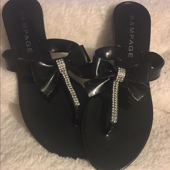 Rampage | Shoes | Rampage Black Patent Leather Bow Sandals | Poshmark
