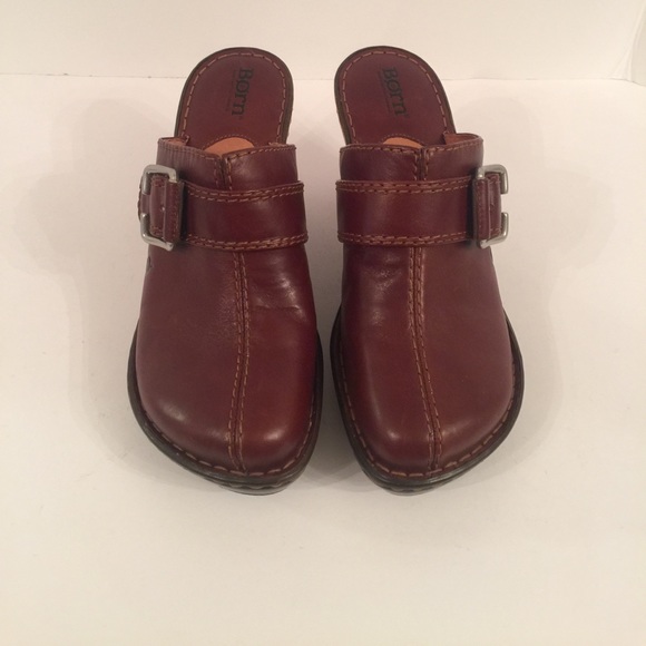 Born | Shoes | Born Leather Heeled Clogs Size M | Poshmark