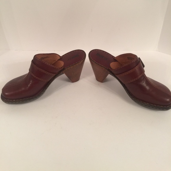 Born | Shoes | Born Leather Heeled Clogs Size M | Poshmark