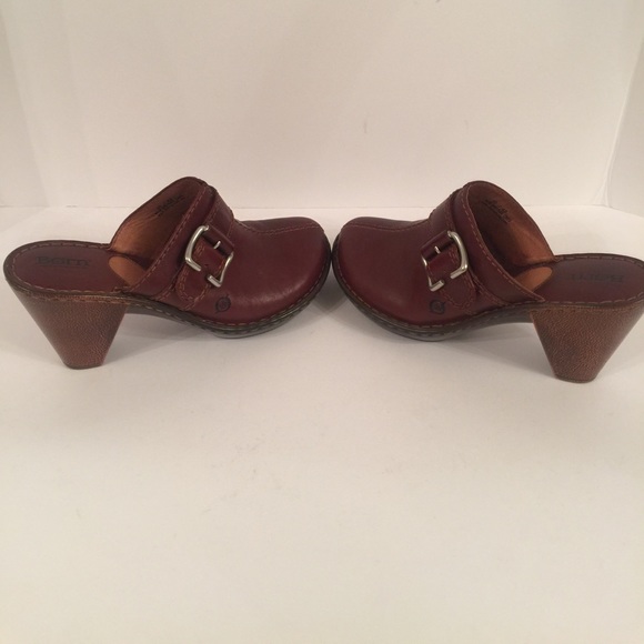 Born | Shoes | Born Leather Heeled Clogs Size M | Poshmark