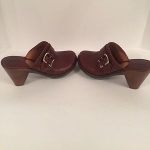 Born | Shoes | Born Leather Heeled Clogs Size M | Poshmark