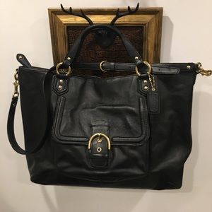 56% off Coach Handbags - COACH signature black large tote cross body ...