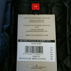 Hunter | Jackets & Coats | Hunter Original Waterproof Bomber Jacket ...