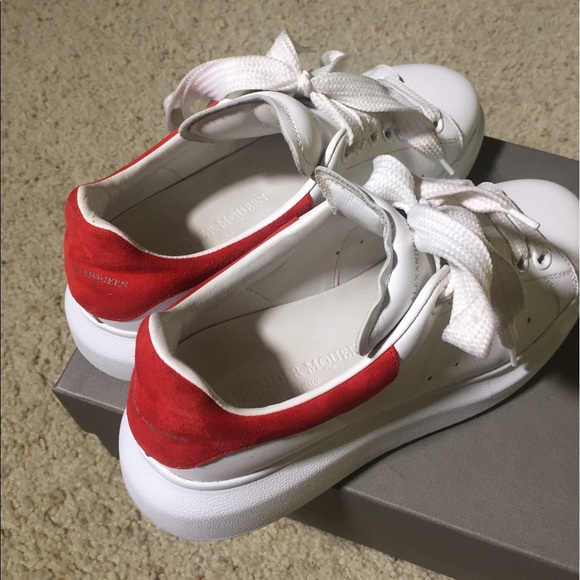 Alexander McQueen | Shoes | Mcqueen White And Red Oversized Sneakers ...