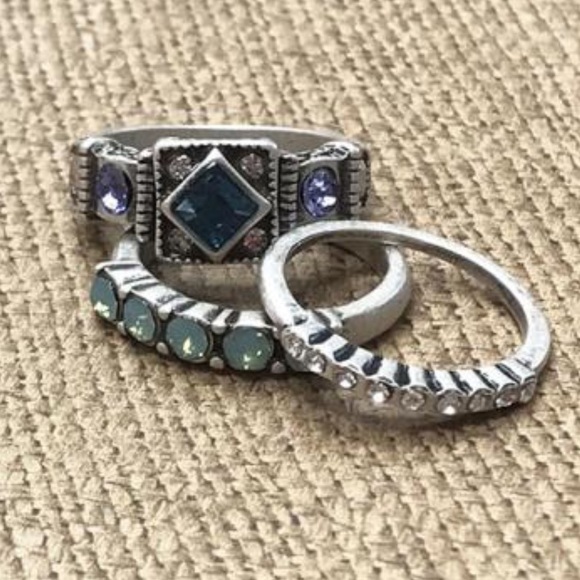 ZokyDoky | Jewelry | Pretty Stackable Crystal Ring Set Nwt | Poshmark