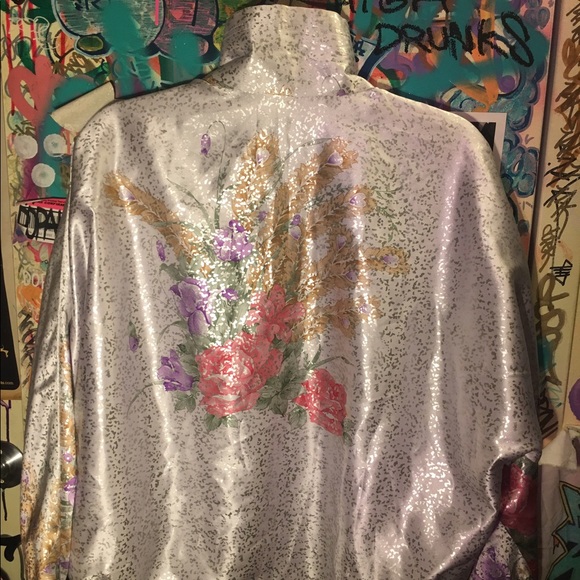 Jackets & Coats | Vintage Purple Floral Reversible Satin Jacket | Poshmark