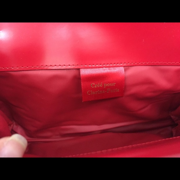 Clarins | Bags | Clarins Paris Red Queen Of Hearts Makeup Bag | Poshmark