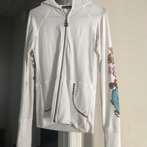 Bejeweled | Jackets & Coats | Bejeweled Zip Up Jacket With Hood | Poshmark