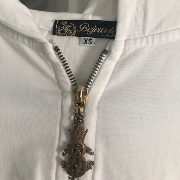 Bejeweled | Jackets & Coats | Bejeweled Zip Up Jacket With Hood | Poshmark
