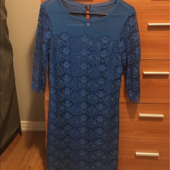 Max & Cleo | Dresses | Lace Cerulean Blue Dress Great For Summer ...