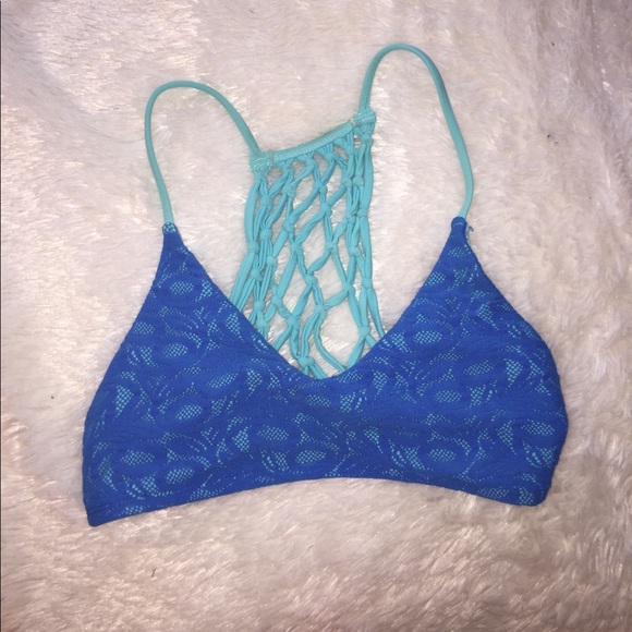 Swim | Blue And Turquoise Lace Bathing Suit Top | Poshmark