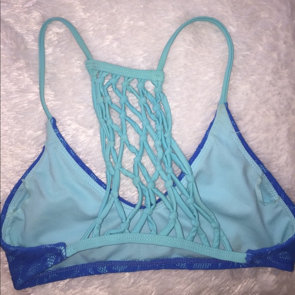 Swim | Blue And Turquoise Lace Bathing Suit Top | Poshmark